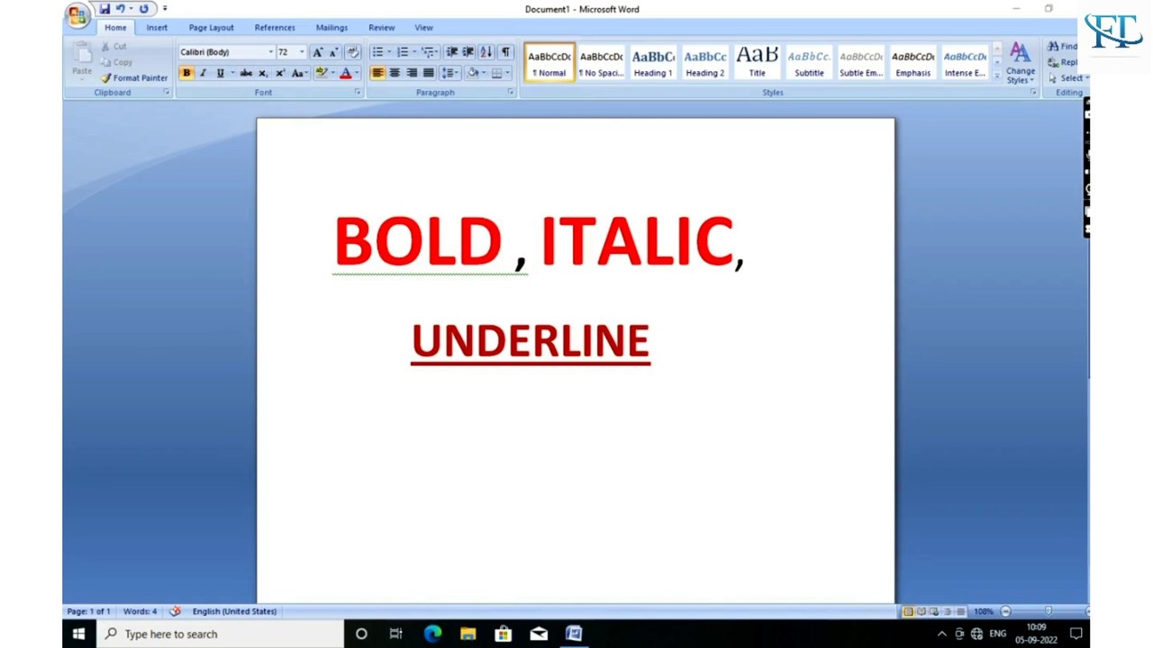 Bold, Italic and Underline in MS Word - video Dailymotion