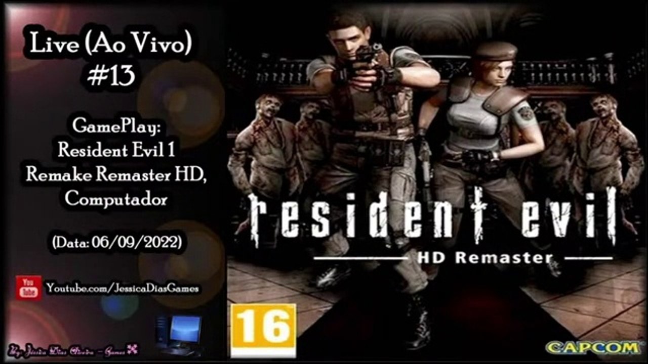 Live #13 - GamePlay: Resident Evil 1 - Remake Remaster HD (Computador ...
