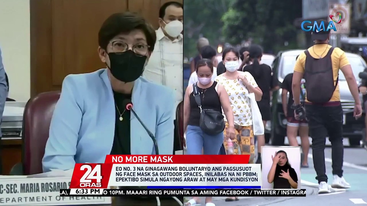 EO No. 3 na ginagawang boluntaryo ang pagsusuot ng face mask sa outdoor ...