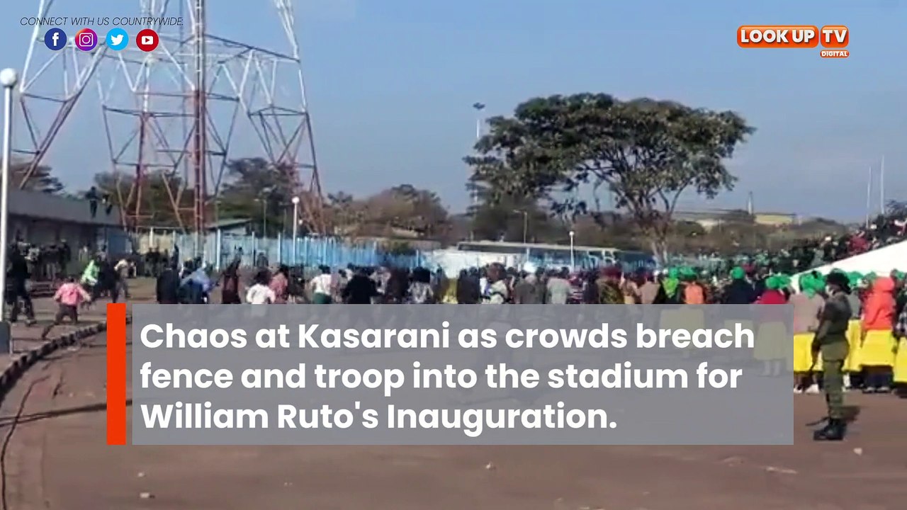 People injured at Kasarani Stadium while forcing their way to witness Ruto's inauguration ...