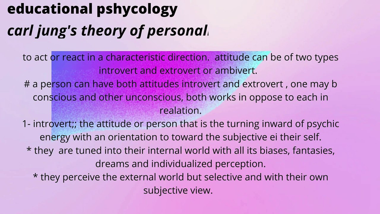 #dailymotion-theory of personality-carl Jung's theory-categories ...