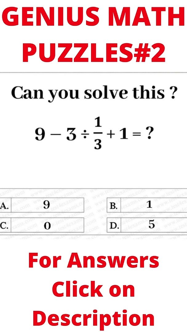 Easy Math Puzzle With Answer