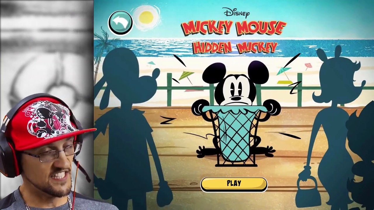 HIDDEN MICKEY MOUSE GAME! FGTEEV Pantsed @ Beach by DISNEY Cartoon ...
