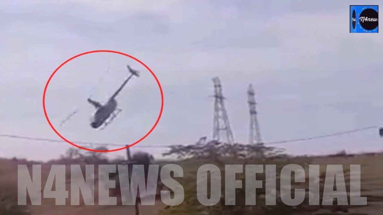 CHOPPER HORROR Shocking Moment Helicopter Hits Power Line and Plunges ...