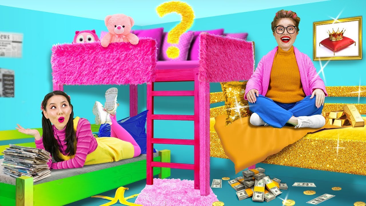 CUTE ROOM MAKEOVER FOR KIDS __ Secret Room Under the Bed! Cool DIY ...