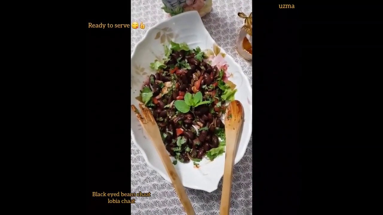 lobia chaat recipe-black eyed bean chaat-red lobia-red lobia recipe ...