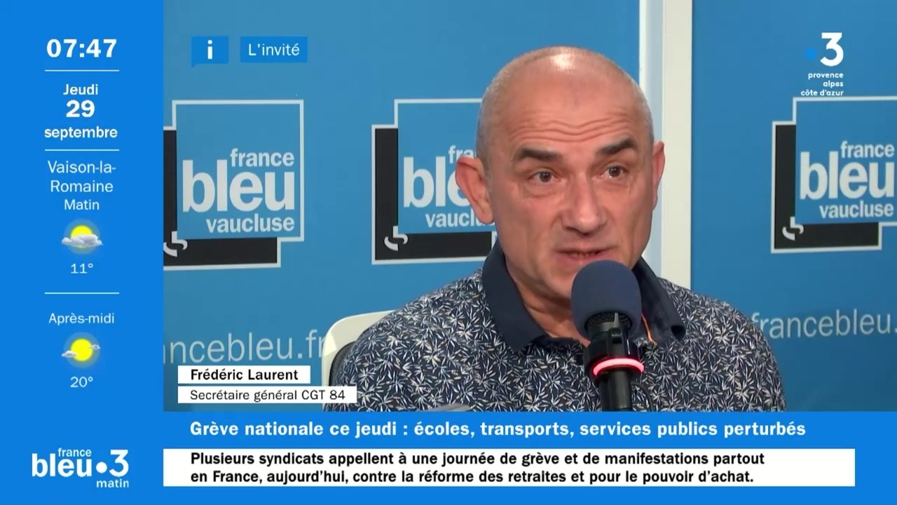 Frédéric Laurent, secrétaire général CGT 84 - Vidéo Dailymotion