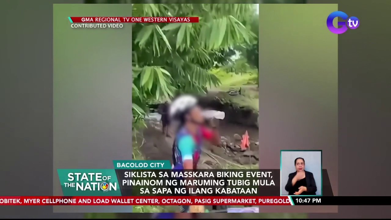 Siklista sa Masskara Biking Event, pinainom ng maruming tubig mula sa ...