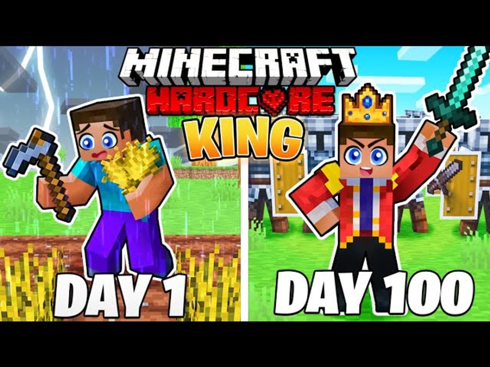 I Survived 100 DAYS as a KING in HARDCORE Minecraft ! - video Dailymotion