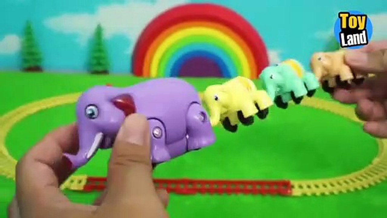 Elephant Train Toy for children Videos Kids TRAIN TRACK SET TOYLAND ...