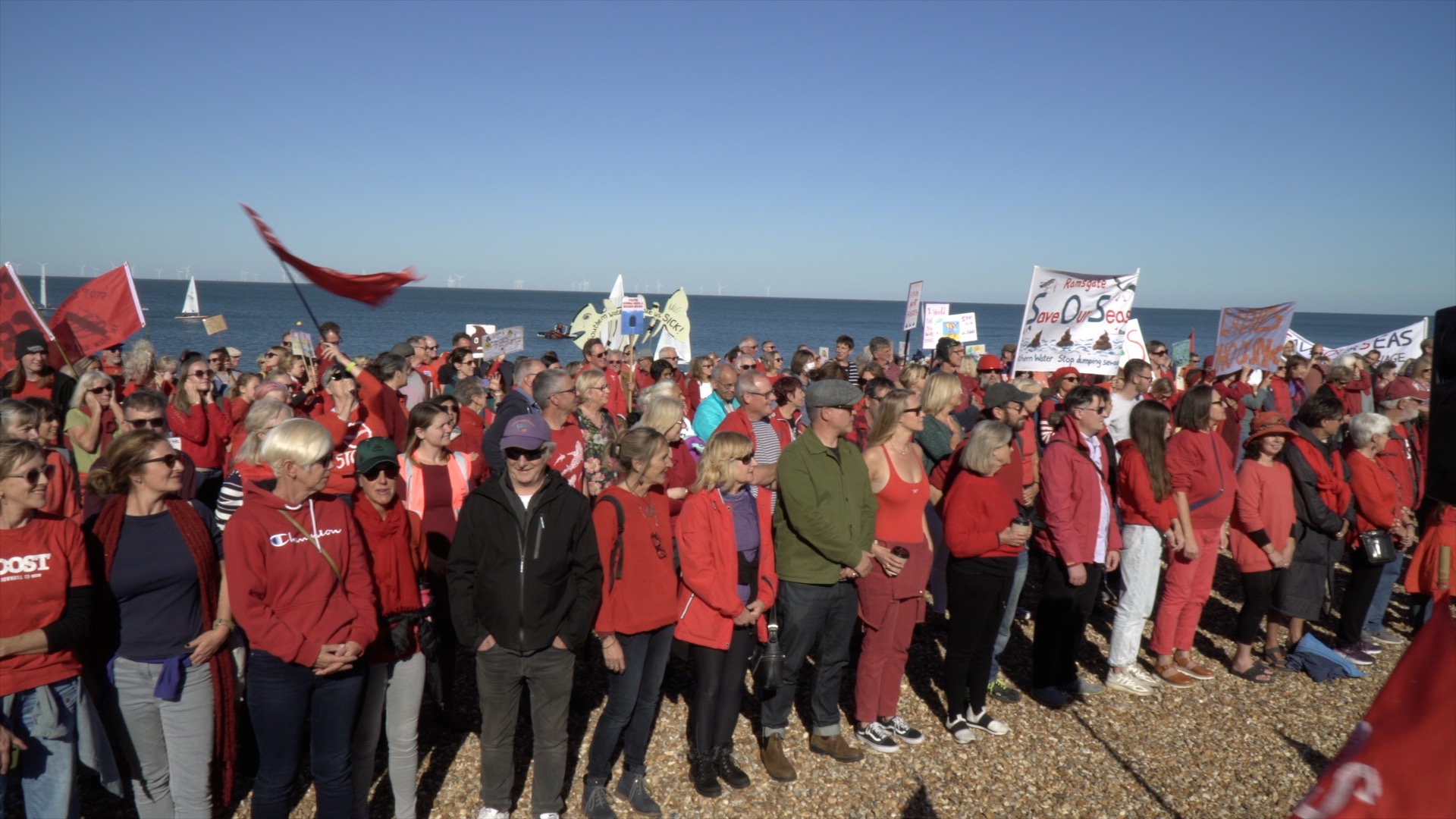 Protesters demanding action to tackle sewage pollution in Kent