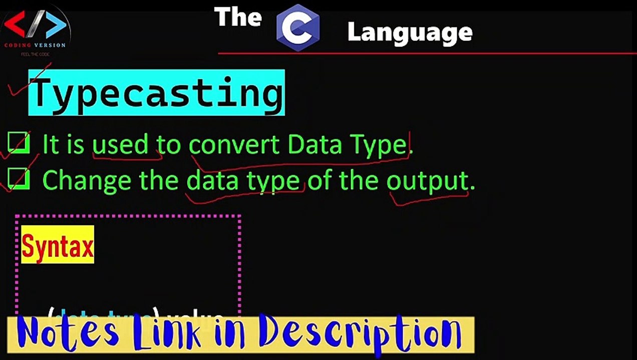 #18 Typecasting in C Language with example : C Tutorial in Hindi : # ...