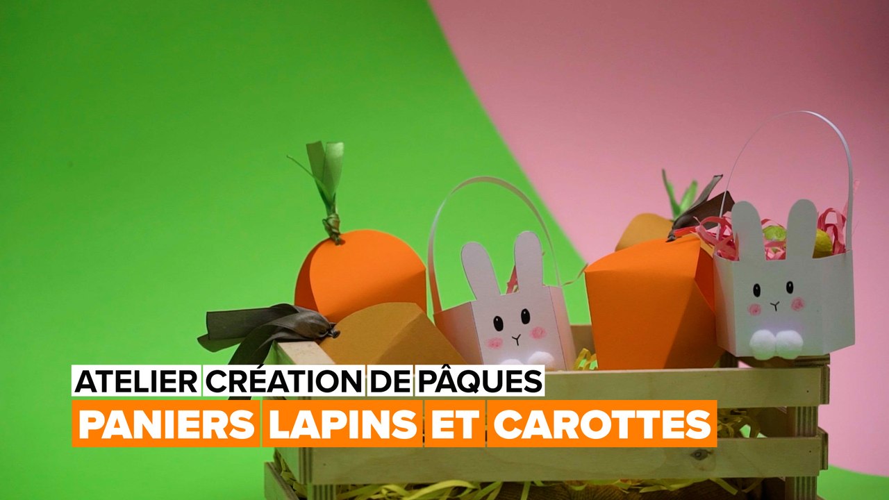 Atelier création de Pâques : Paniers lapins et carottes - Vidéo Dailymotion
