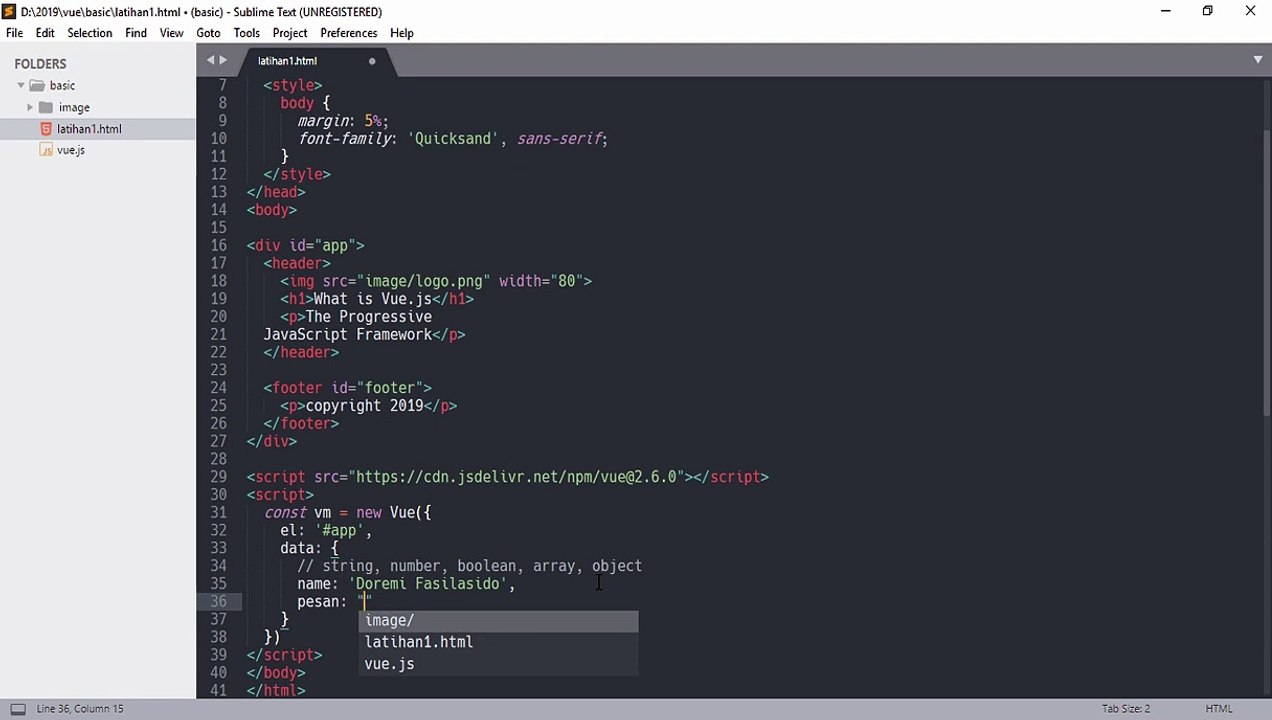 Belajar Vue.js - #7 Data - video Dailymotion