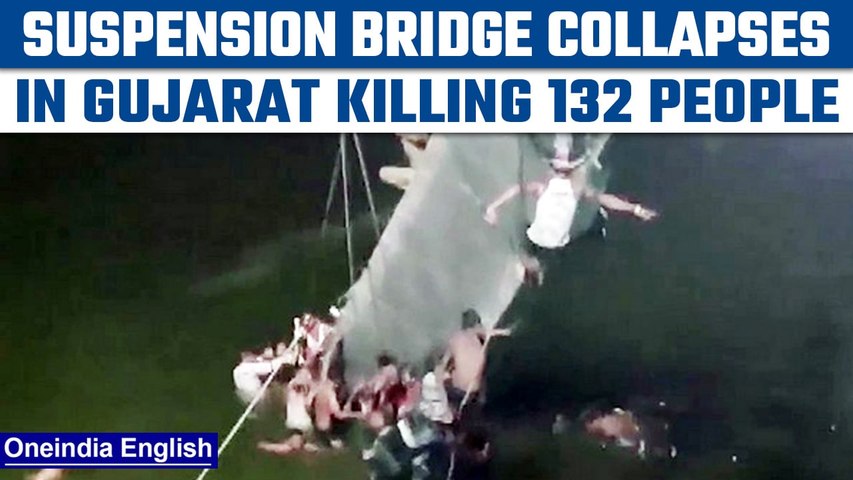 Cable bridge collapses in Gujarat; at least 70 dead; PM takes stock of situation - Oneindia News