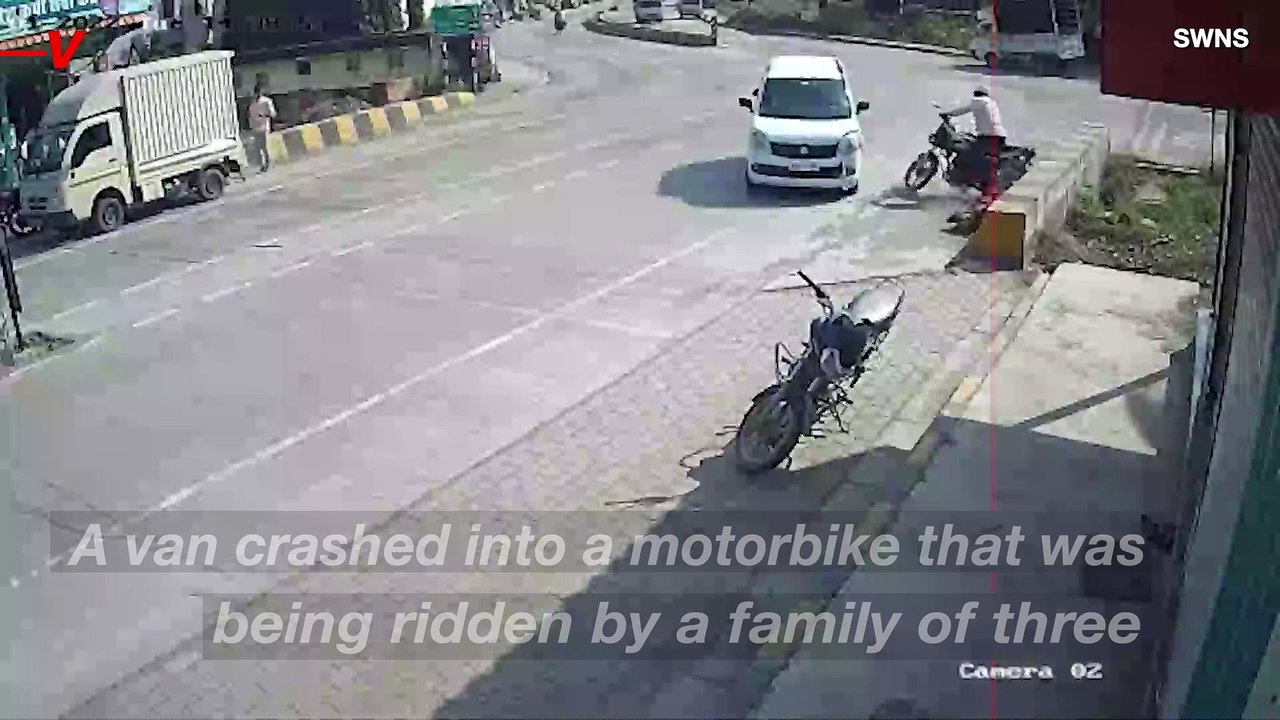 Footage Shows the Moment a Van Crashed Into a Motorbike Sending a ...
