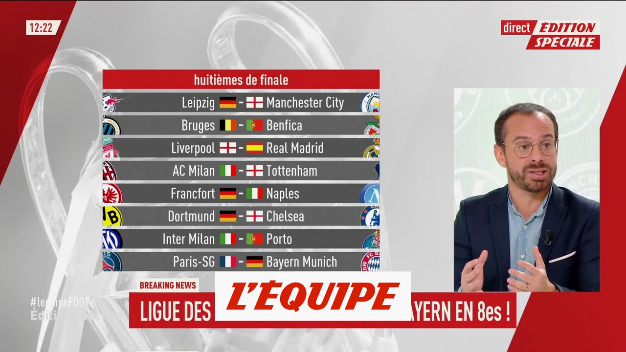 Les affiches des huitièmes de finale de la Ligue des champions - Foot ...