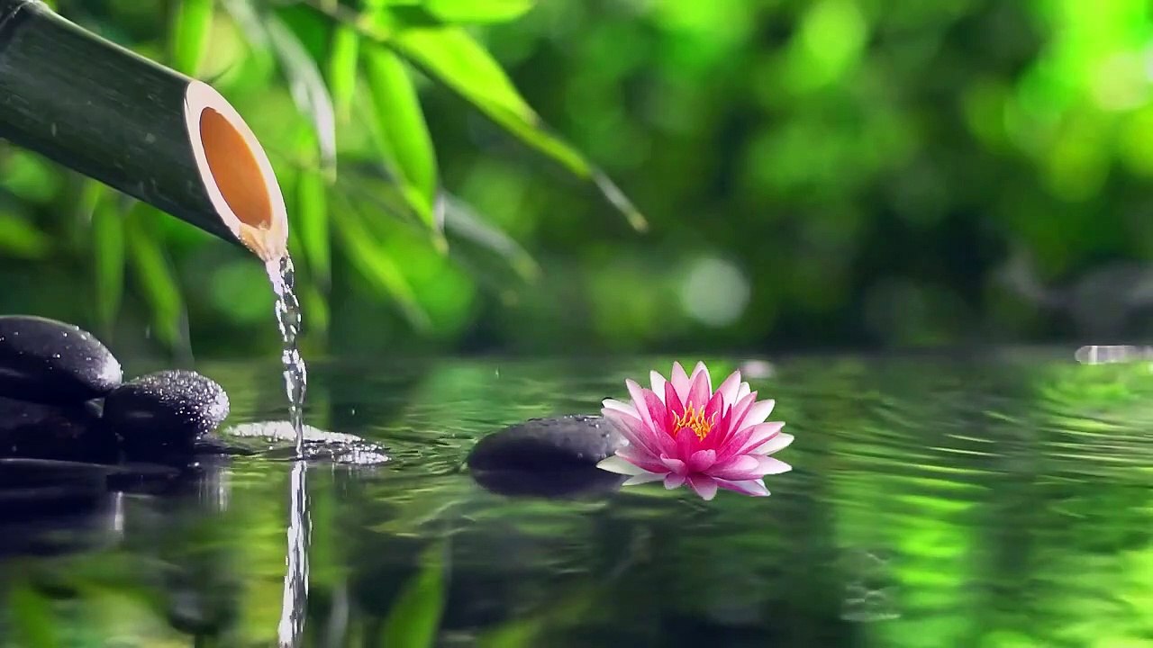 Very soothing sound Bamboo Water Fountain Healing #Musik santai dengan ...