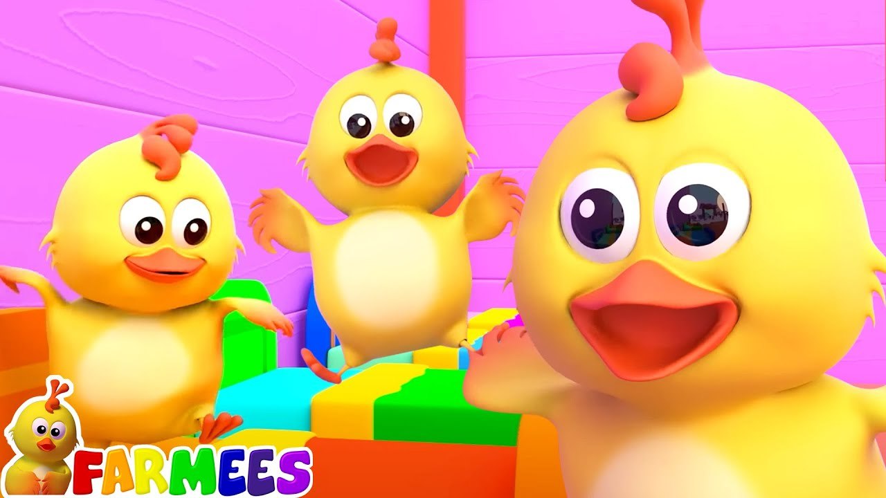 Five Little Chicks Jumping On The Bed - Nursery Rhymes And Kids Songs ...
