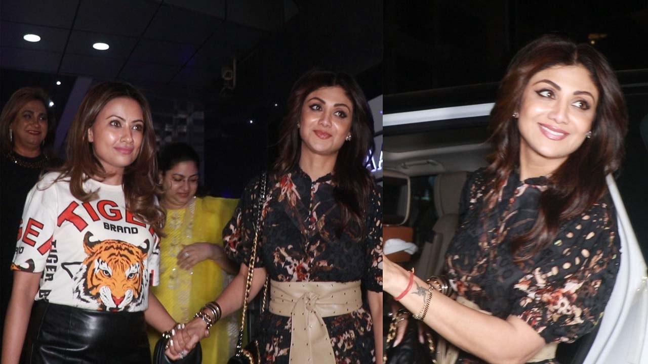 Shilpa Shetty ने Girl Gang के साथ की Party, Paps के लिए दिए नए-नए Pose ...