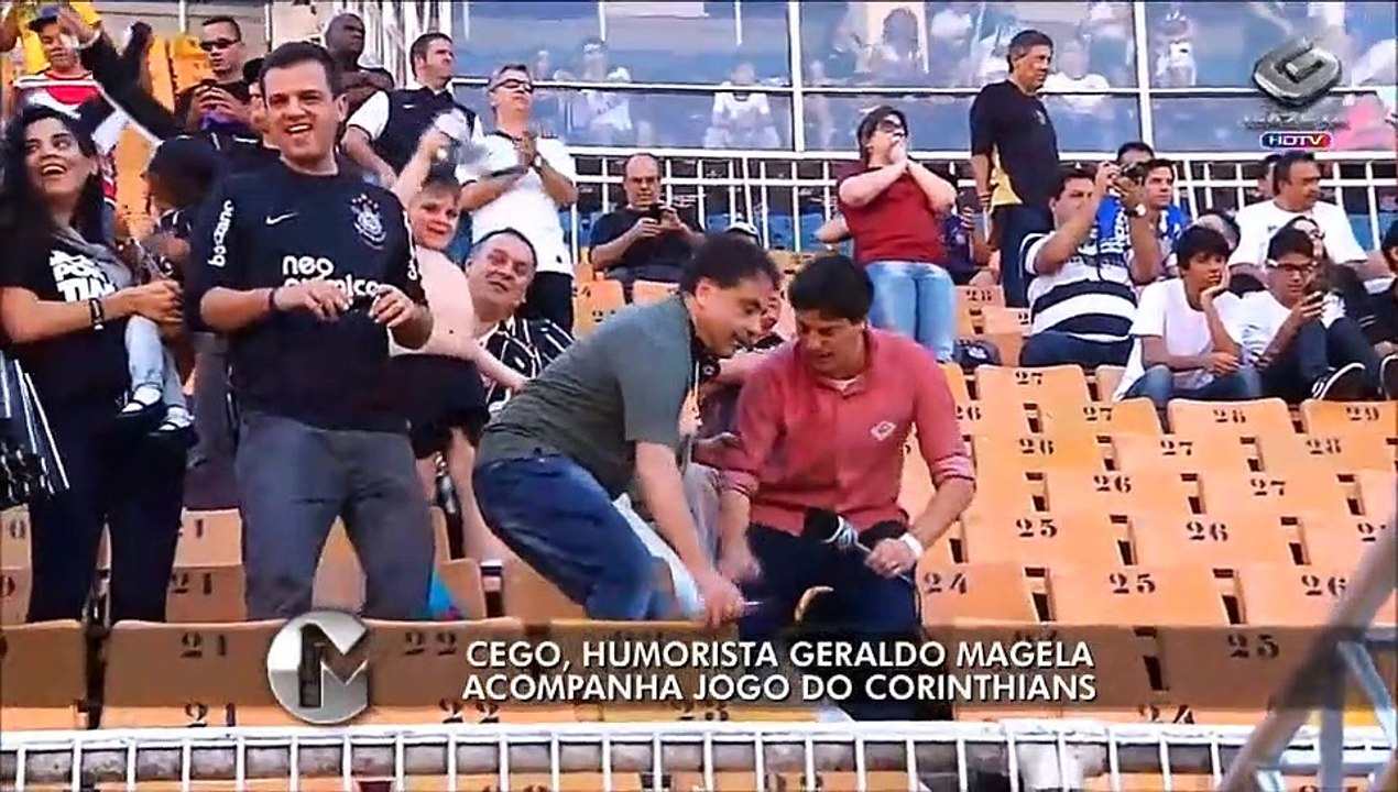 Cego, humorista Geraldo Magela acompanha jogo do Timão - Vídeo Dailymotion