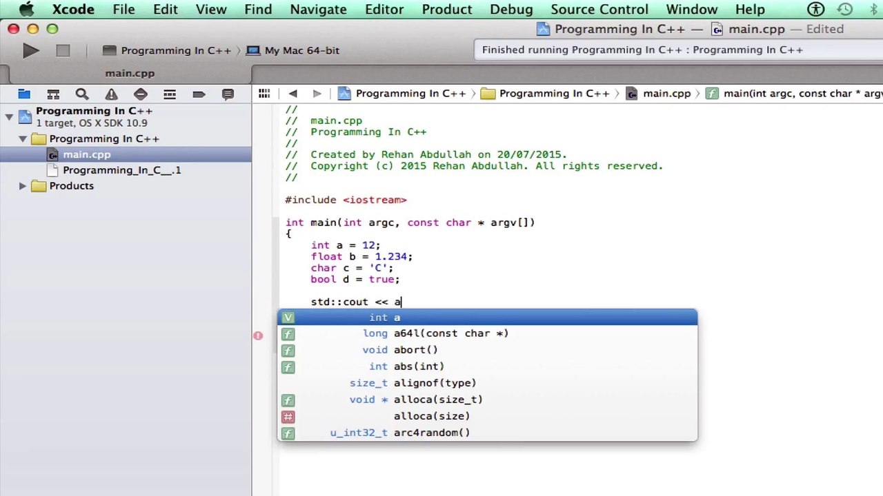 Programming in C++ / X-Code || Tutorial 2 - Variables - video Dailymotion
