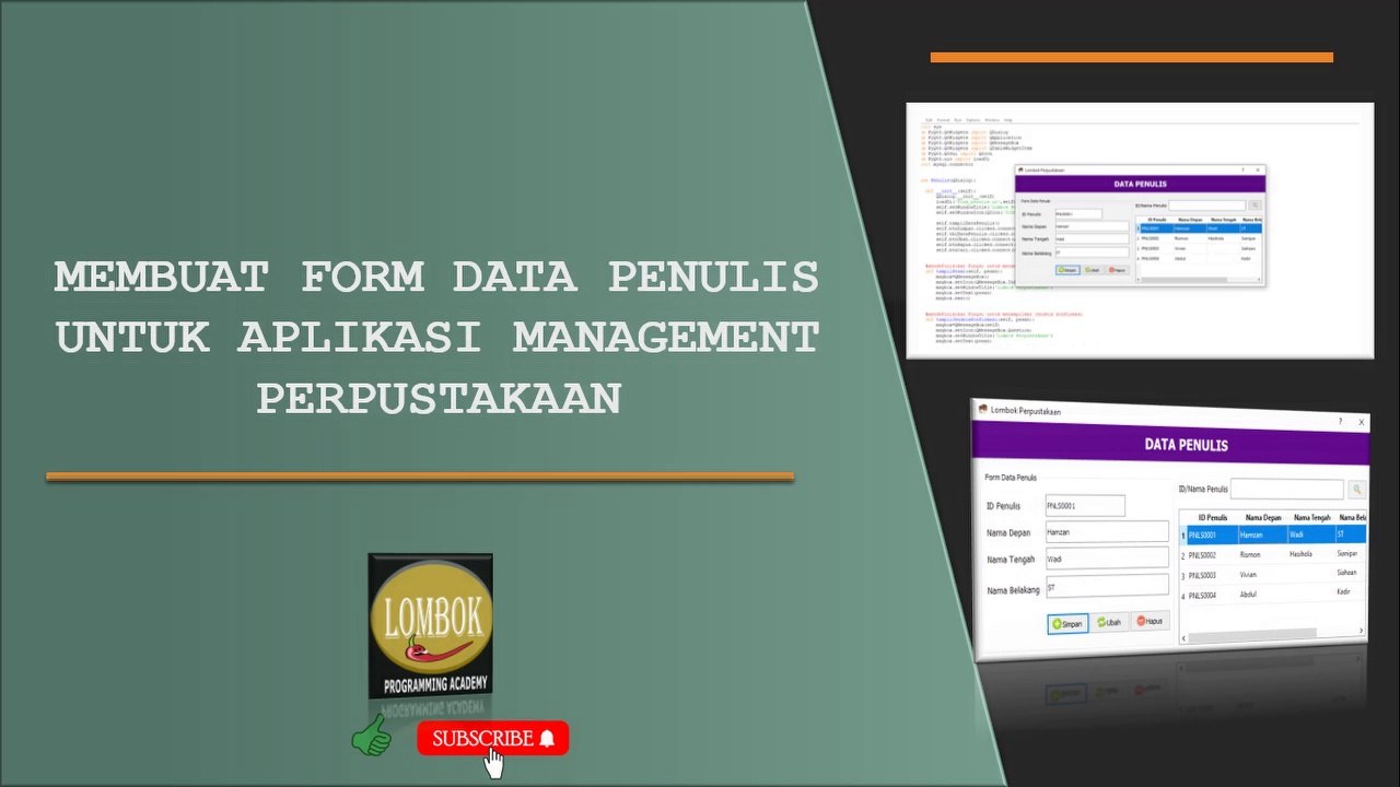 Membangun Aplikasi Database Perpustakaan Menggunakan Python GUI & MySQL | Membuat Form Data ...