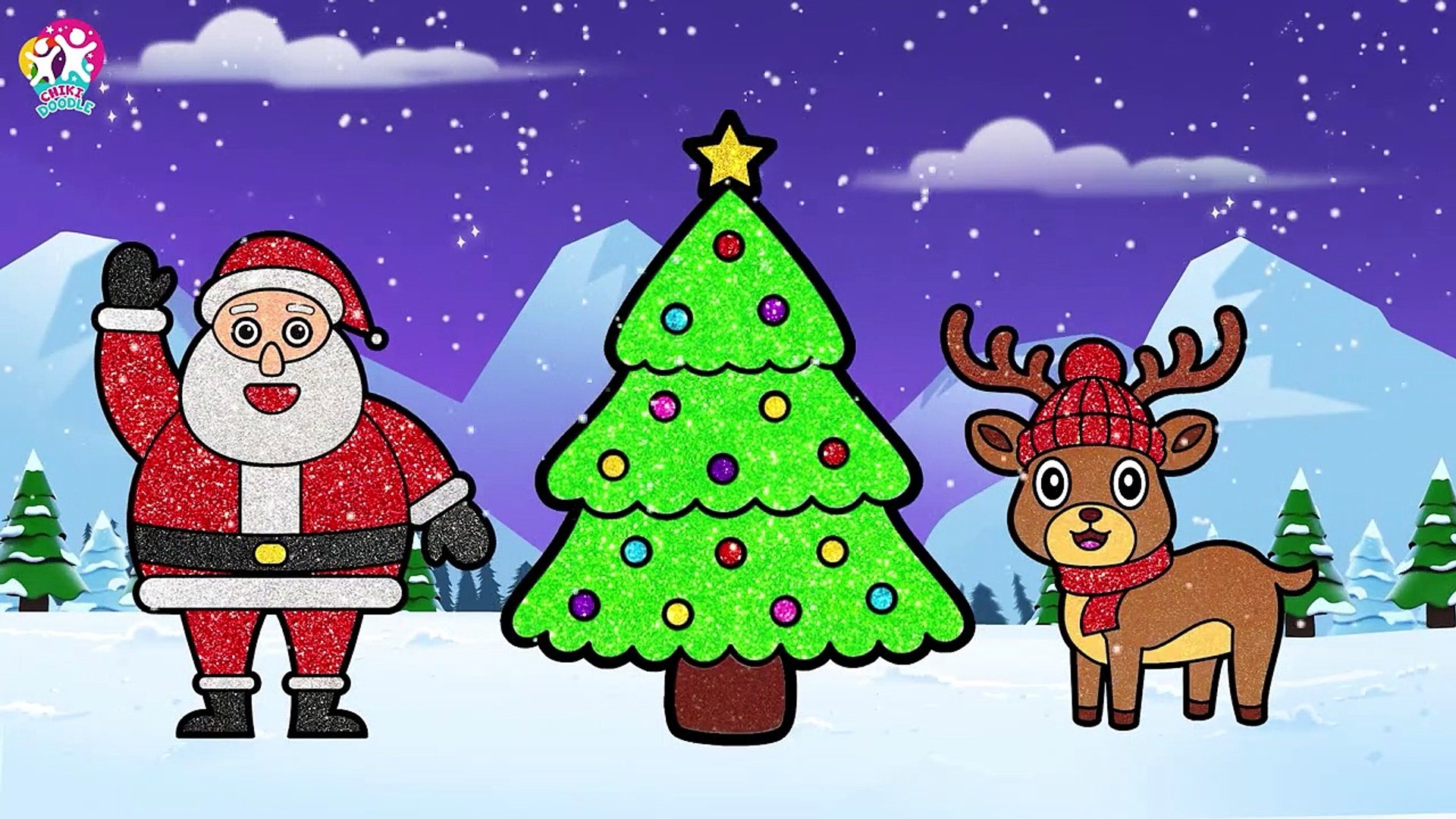 Santa Claus And Reindeer Drawings