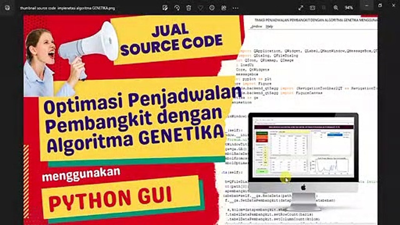 JUAL SOURCE CODE MURAH | Optimasi Penjadwalan Pembangkit Algoritma Genetika Menggunakan PYTHON ...