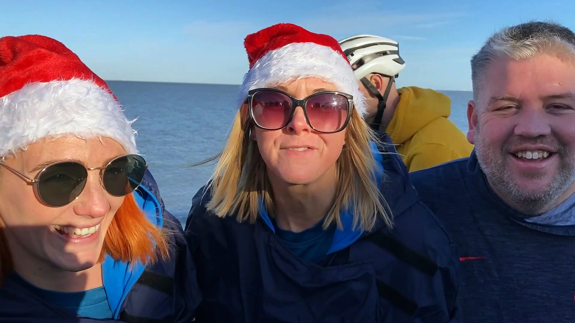 Swimmers 'enjoying' a cold water dip on Sheppey