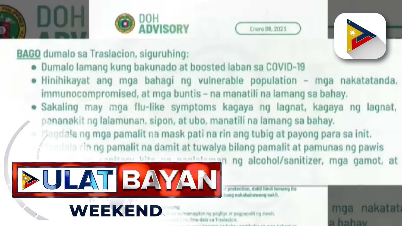 DOH, may pa-alala sa mga deboto na dadalo sa Pista ng Itim na Nazareno ...