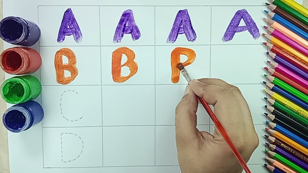 HOW TO LEARN AND WRITE ALPHABETS ABCD /COLOURS NAME /PHONIC SONG /ABC ...