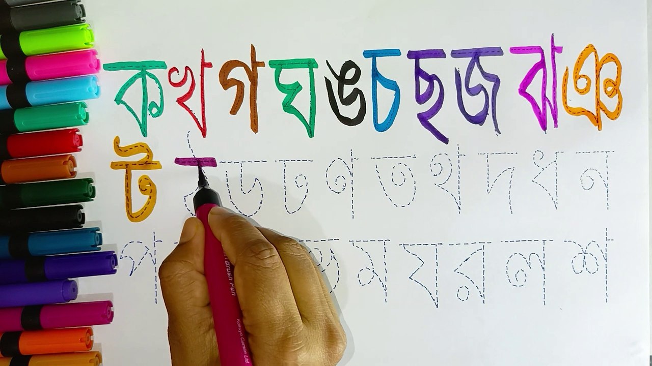 Bengali alphabet for kids ব্যঞ্জনবর্ণ ক খ গ ঘ ঙ learn alphabets for ...