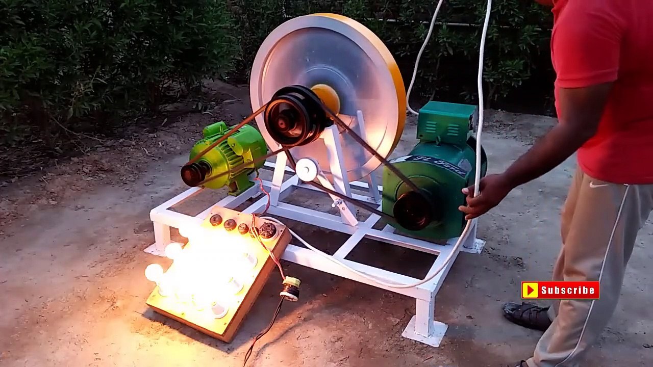 Make Free Electricity 12Kw Generator With Alternator And 3 HP Motor ...