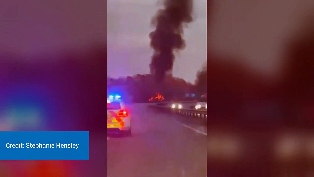 A14 fire at Elmswell