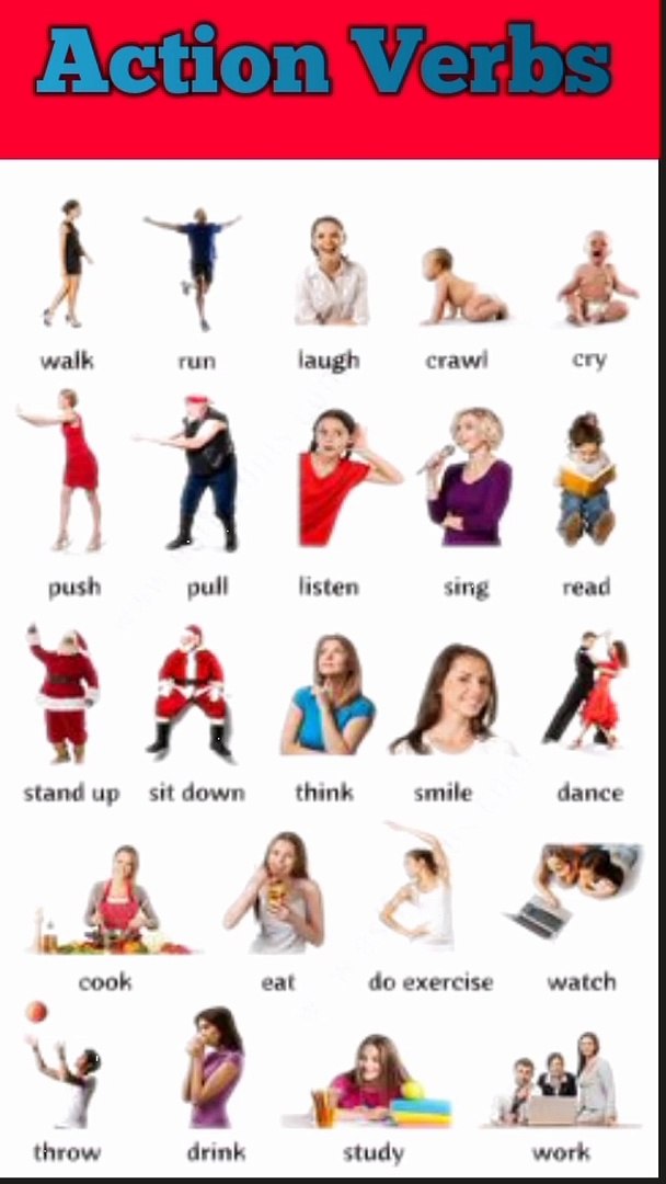 Action Verb List For Kids