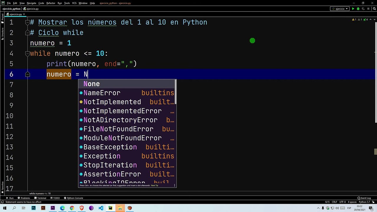 Mostrar los números del 1 al 10 en Python - Vídeo Dailymotion