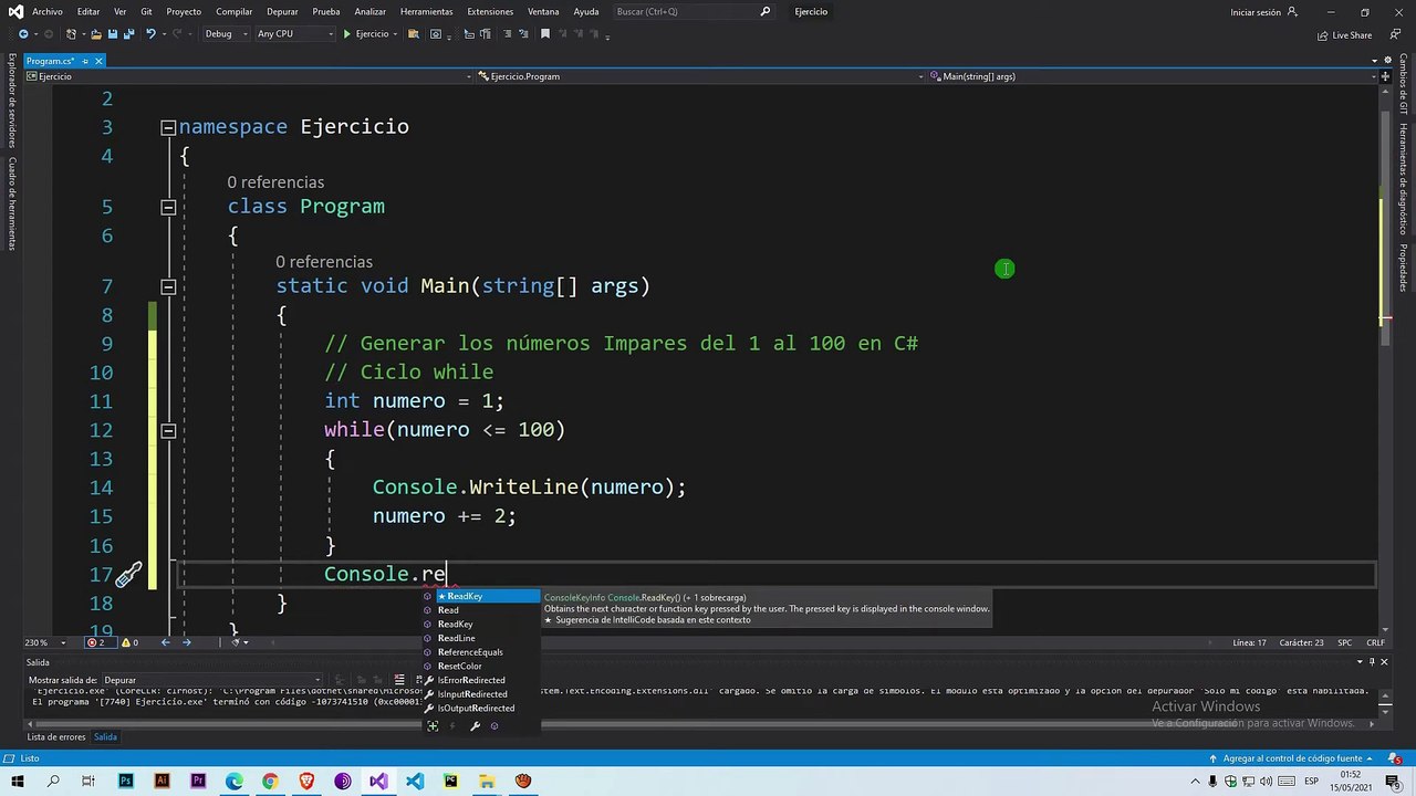 Generar los números impares del 1 al 100 en C# - Vídeo Dailymotion