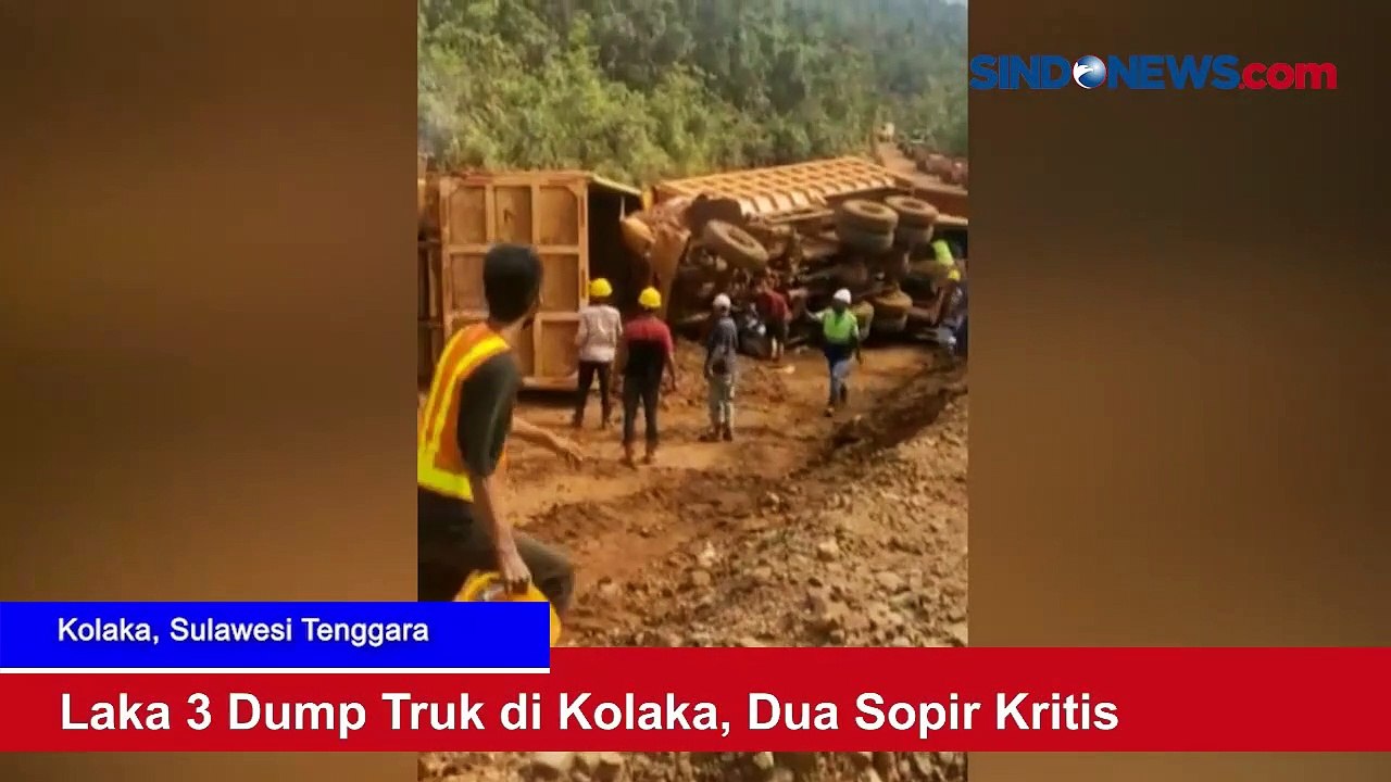 Laka 3 Dump Truk di Kolaka, Dua Sopir Kritis - Video Dailymotion