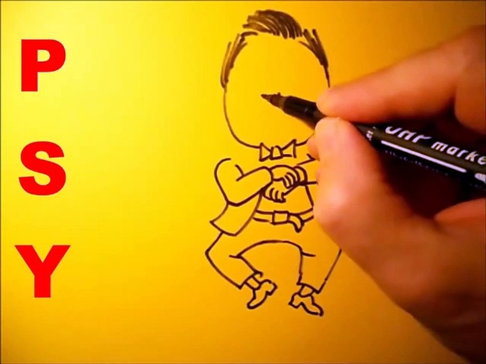Gangnam STYLE, Funny PSY cartoon, Drawing Caricature - Vidéo Dailymotion