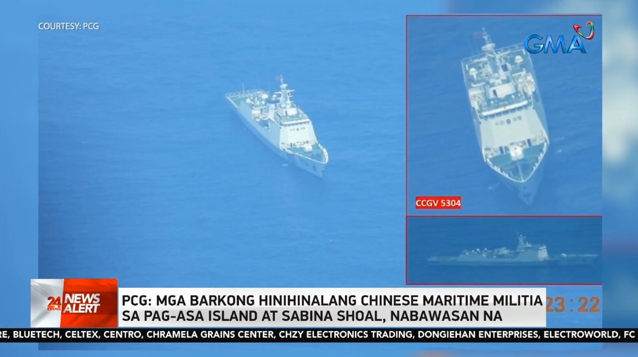 Mga barkong hinihinalang Chinese maritime militia sa Pag-asa Island at ...