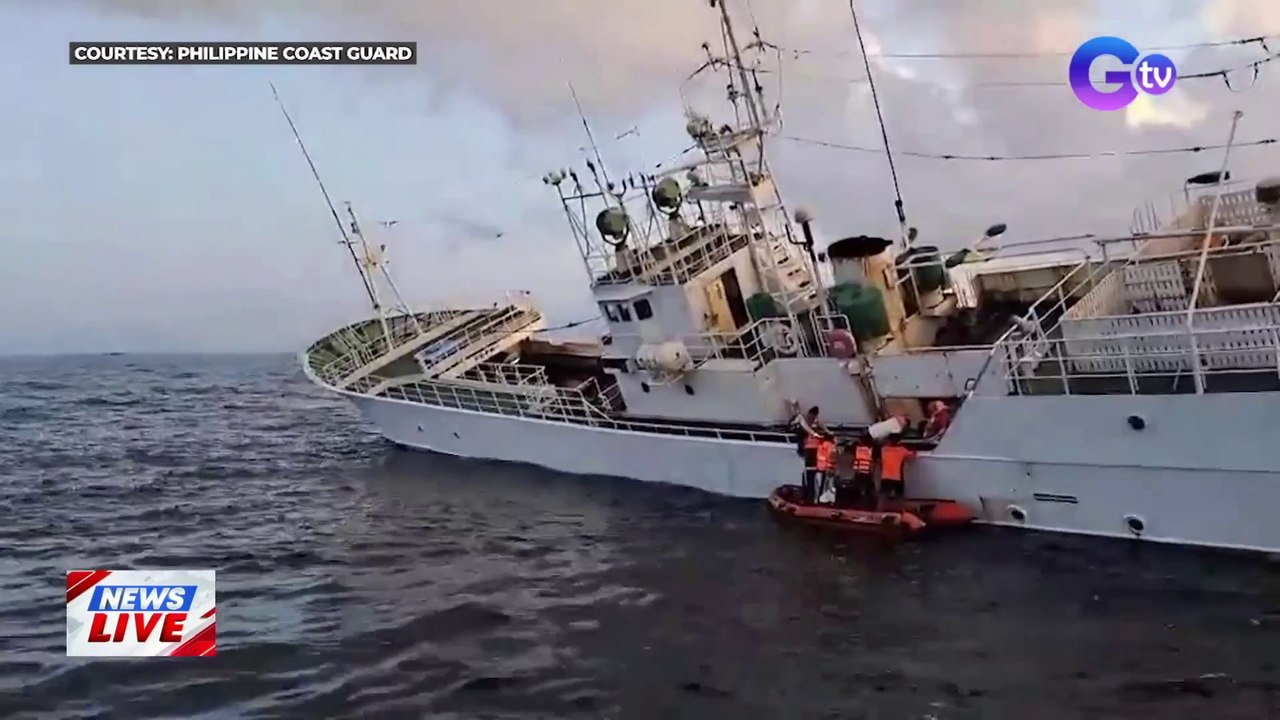 Fishing vessel, tumagilid sa Calapan, Oriental Mindoro; 5 Japanese crew ...