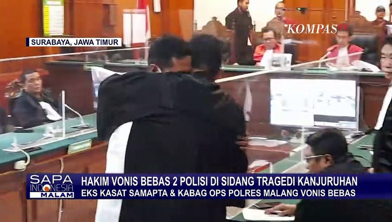 Hakim Vonis Bebas 2 Anggota Polri Terdakwa Kasus Kanjuruhan - Video Dailymotion
