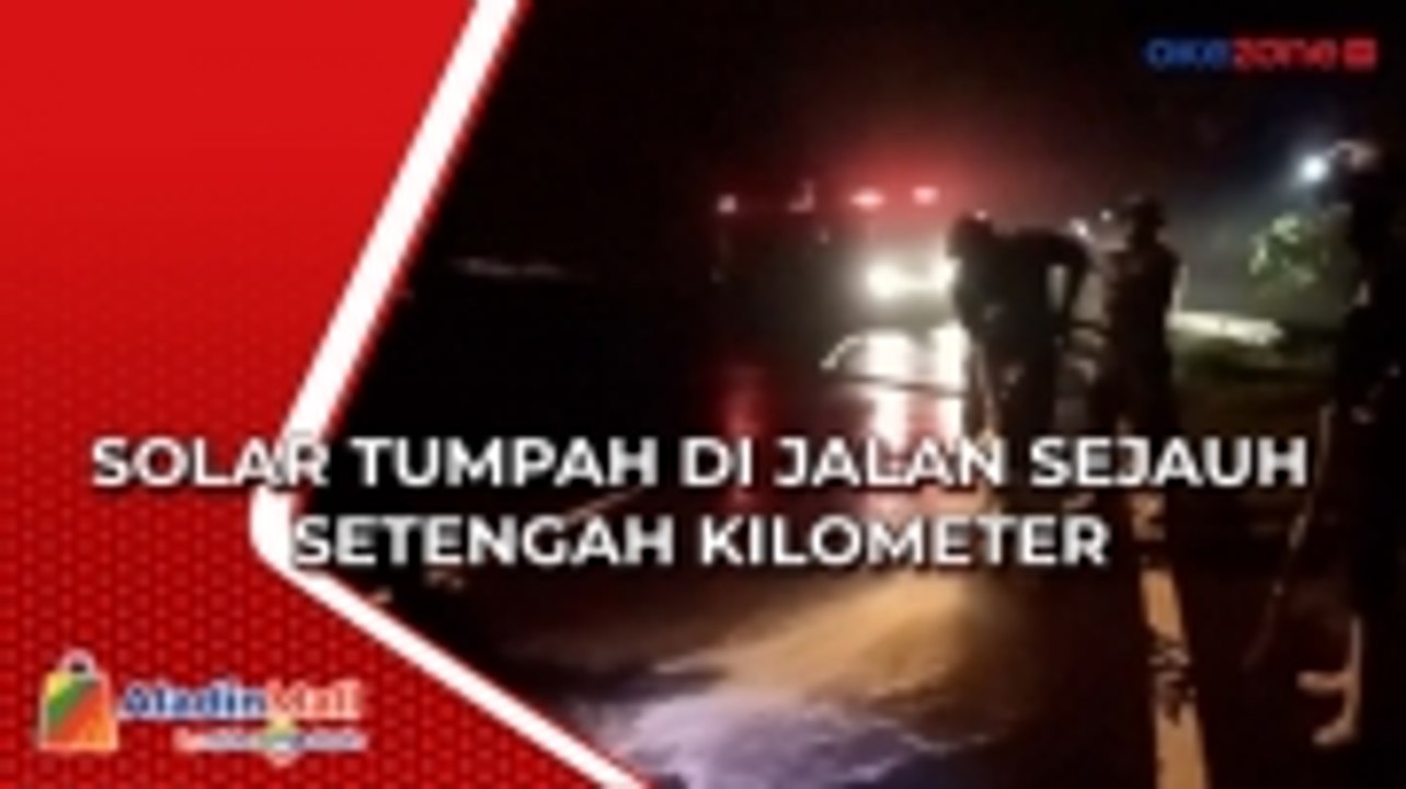Tumpahan Solar di Jalan Akses Bondowoso - Surabaya Dibersihkan Petugas ...