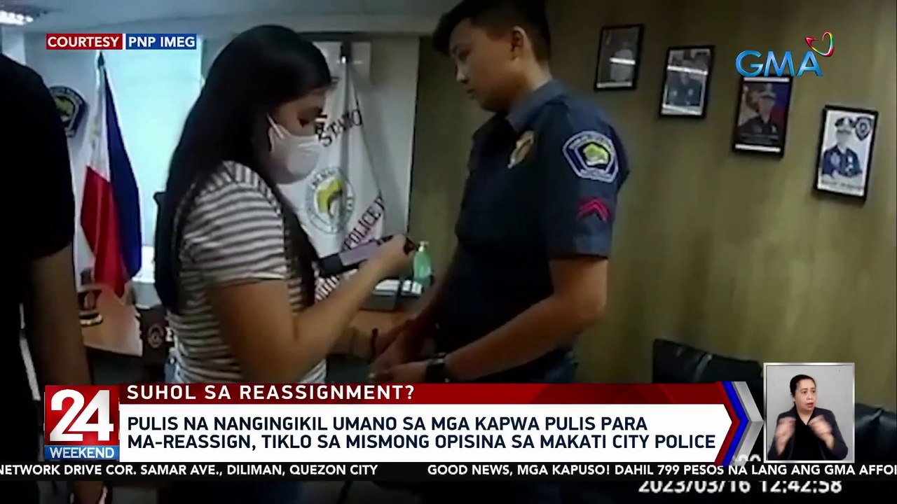 Pulis na nangingikil umano sa mga kapwa pulis para ma-reassign, tiklo ...