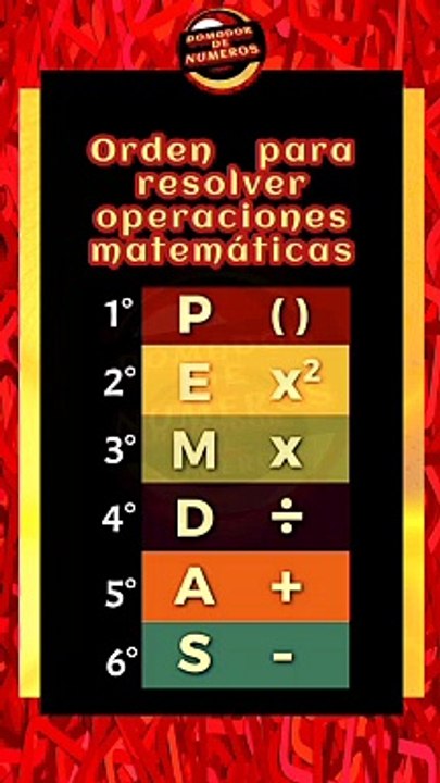 ORDEN para resolver operaciones matemáticas!! ORDER to solve ...