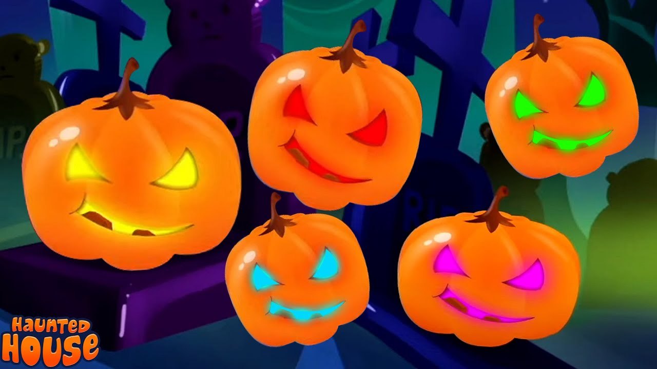 Five Little Pumpkins Jumping On Bed | Spooky Nursery Rhymes For Kids ...