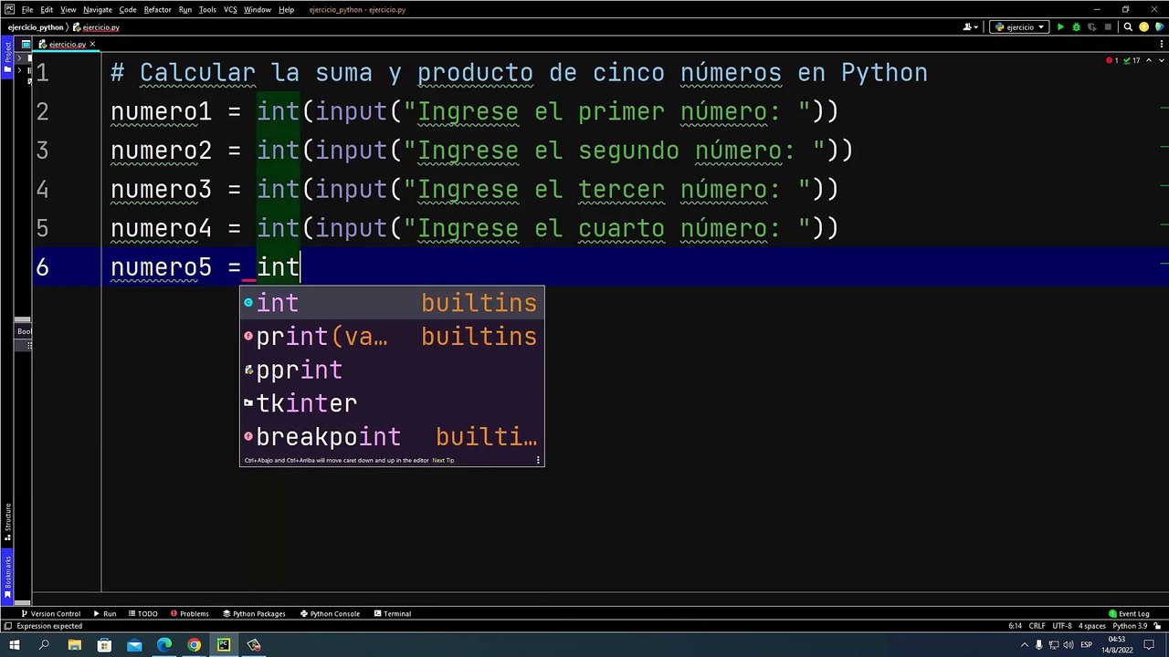 Calcular la suma y producto de cinco números en Python - Vídeo Dailymotion