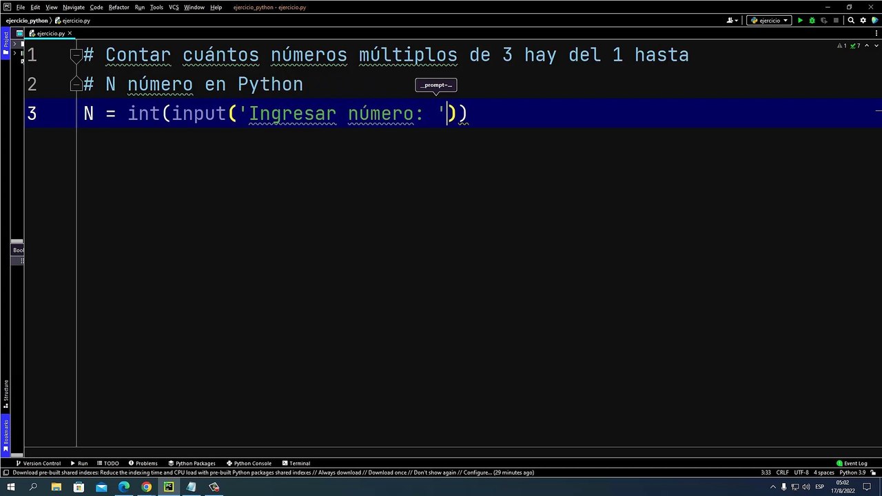 Contar cuántos números múltiplos de 3 hay del 1 hasta N número en ...