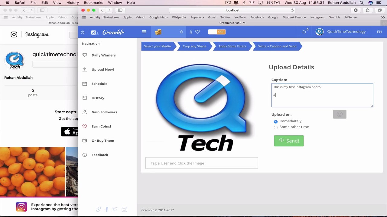 How to UPLOAD a Photo to Instagram Using Gramblr on a Mac Computer ...